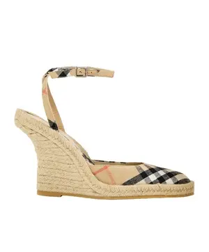 Burberry Checked Espadrille Wedges - No