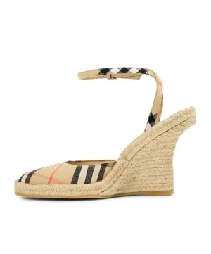 Burberry Checked Espadrille Wedges