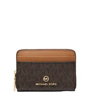 Michael Kors Monogram Ziparound Card Case - Black