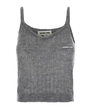 SHUSHU/TONG Knitted Cami Top - Grey