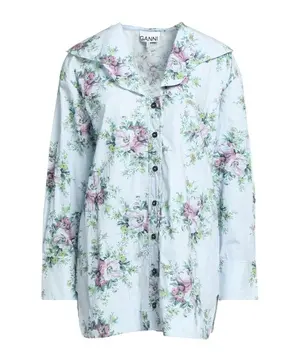 GANNI Printed Long-sleeve Shirt