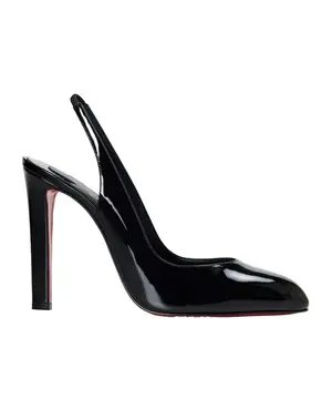 CHRISTIAN LOUBOUTIN Patentleather Slingback High Heels - Black