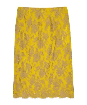 Saint Laurent Lace Midi Skirt - No