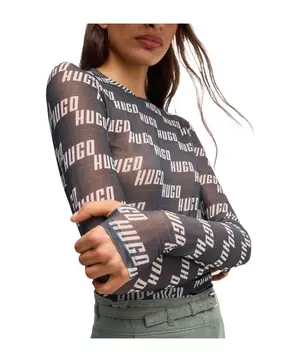 Hugo Boss Mesh Crewneck Longsleeve Top