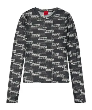 Hugo Boss Mesh Crewneck Long Sleeve Top