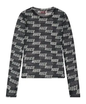 Hugo Boss Mesh Crewneck Long Sleeve Top
