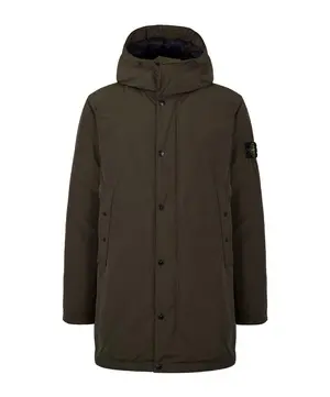 Stone Island Simple And Comfortable Coat - Black