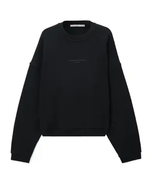 Alexander Wang Logo-print Oversized Crew-neck Sweatshirt - Black