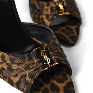 Saint Laurent Leopardprint Squaretoe Mule Sandal