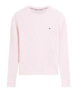 Tommy Hilfiger Cableknit Crewneck Longsleeve Sweater - Pink