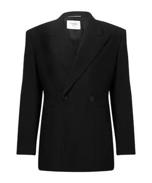 Saint Laurent Double Breasted Coat - Gray