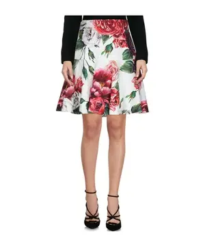 Dolce & Gabbana Floral Printed Jacquard Midi Skirt