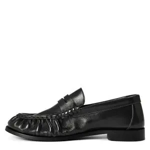 Saint Laurent Glossy Loafers With Metal Accent