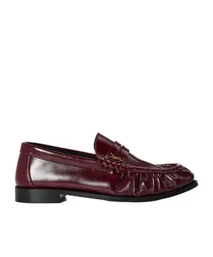 Saint Laurent Glossy Loafer - Brown