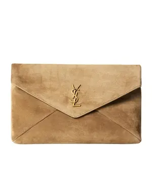 Saint Laurent Suede Monogram Pouch - No