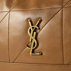 Saint Laurent Plaid Tote Bag