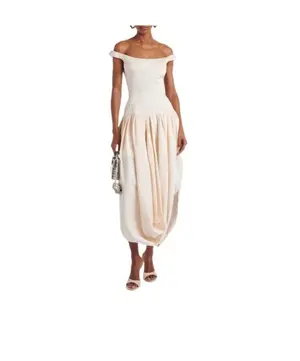 Amina Muaddi Patent Leather High Heel Mules - Nude