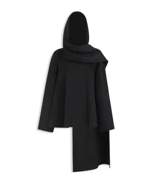Alaïa Double Face Cashmere Scarf Coat - Black