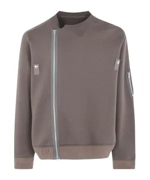 Sacai Zip-detail Sweatshirt - Brown