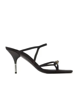 Versace Nyx Satins Mules - Black