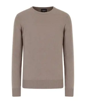 Emporio Armani Crewneck Long Sleeve Knit Sweater - Nude