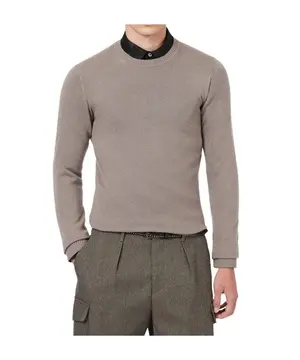 Emporio Armani Crewneck Long Sleeve Knit Sweater - Nude