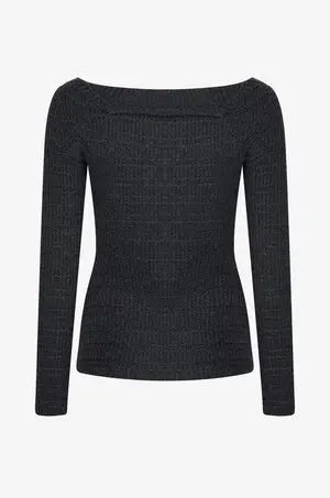 Victoria Beckham Folded Detail Merino Blend Wool Boat-neck Cardigan - Grey