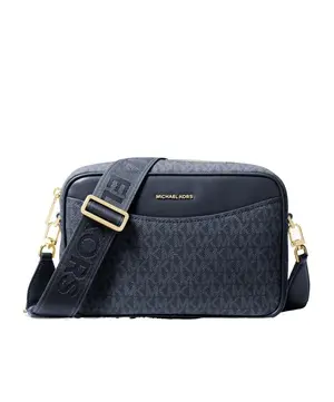 Michael Kors Bev Large Signature Logo Crossbody Bag - Blue