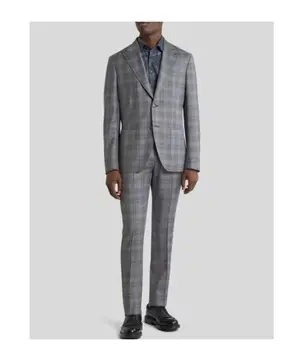 Etro Single-breasted Wool And Cashmere Suit With Check Motif