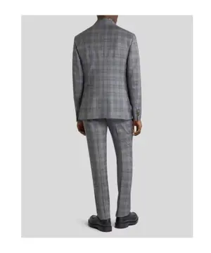 Etro Single-breasted Wool And Cashmere Suit With Check Motif