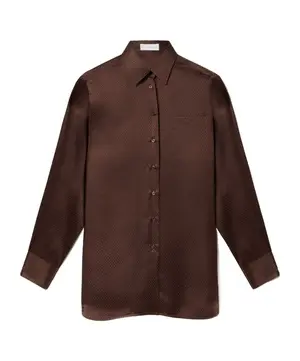 Stella McCartney Star Silk Jacquard Shirt - Brown