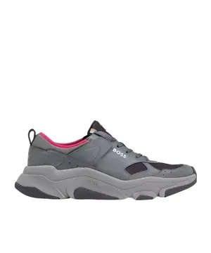 Hugo Boss Solid Color Sneakers - Grey