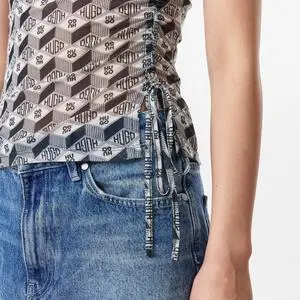 Hugo Boss Allover Geometric Print Shortsleeve Top