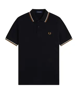 Fred Perry Shortsleeve Collared Polo Shirt - Black