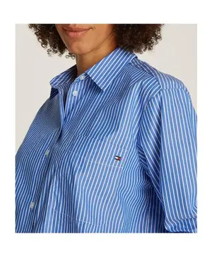 Tommy Hilfiger Vertical Stripe Point Collar Long Sleeve Shirt