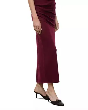 Staud Wilma Draped Wool Skirt