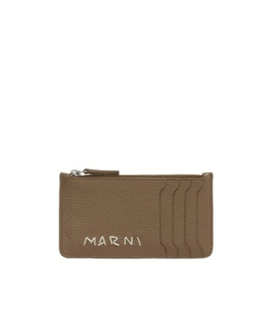 Marni Leather Card Case With Mending