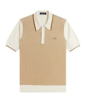 Fred Perry Short-sleeved Knitted Polo - Nude