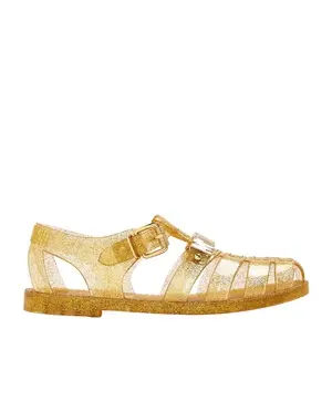 Moschino Shiny Flat Sandals - Red