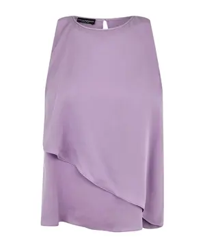 Emporio Armani Sleeveless Top With Draped Hem - No