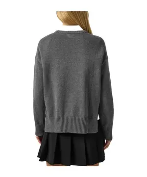 Guess Crewneck Knit Sweater With Intarsia Logo