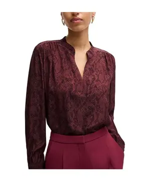Hugo Boss Standcollar Halfplacket Snakeprint Top