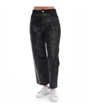 Emporio Armani Sequined Straightleg Trousers - Black