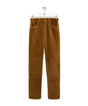 Loewe Trousers In Shearling - Camel