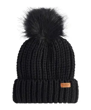 Barbour Ribbed Knit Beanie - Black