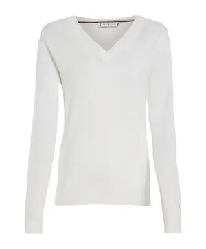 Tommy Hilfiger V Neck Sweater - White
