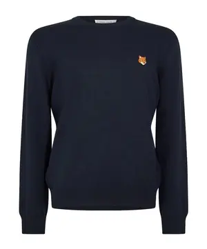 Maison Kitsuné Fox Merino Wool Crew Neck Pullover