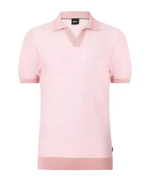 Hugo Boss Knit Lapel Shortsleeve Shirt - Pink
