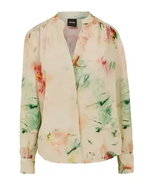 Hugo Boss Floral Print Top - Nude