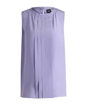 Hugo Boss Sleeveless Pintucked Top - No